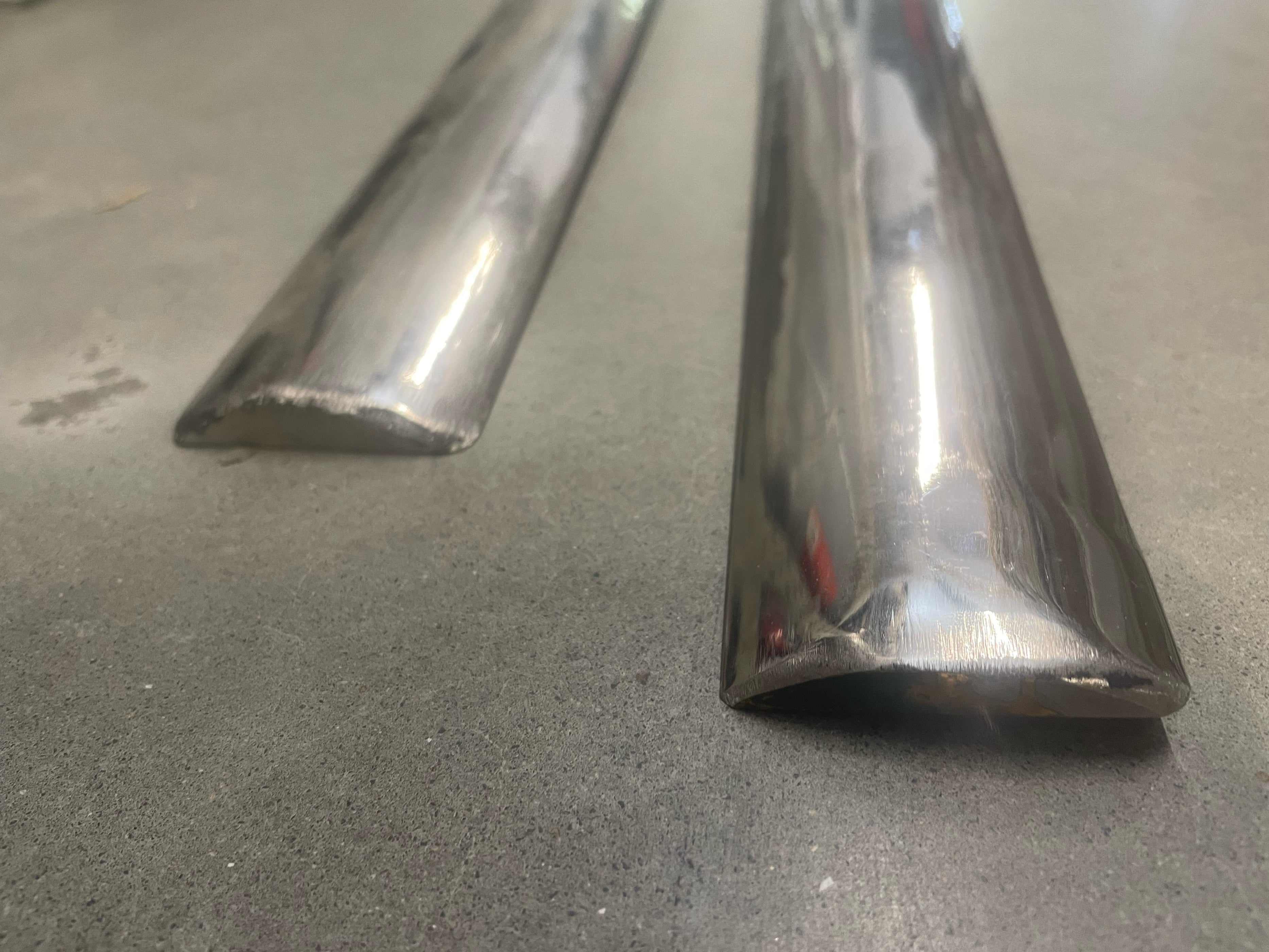 Stainless Steel 316 Half Round Rubbing Strip 50mm x 10mm, Polished fin ...